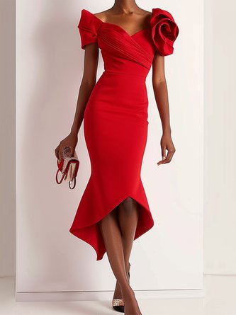 Damen Abendkleider Elegante Party Kleider Cocktail Kleid Gerüscht ...